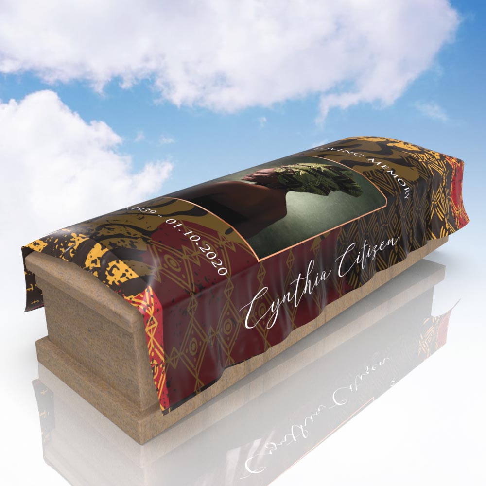 Traditional Coffin Cover 2 – Shining Life - Memories are Forever