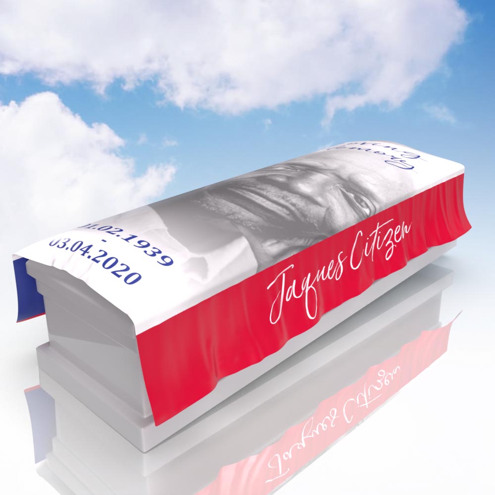 Personalised French Flag Coffin Cover – Shining Life - Memories are Forever