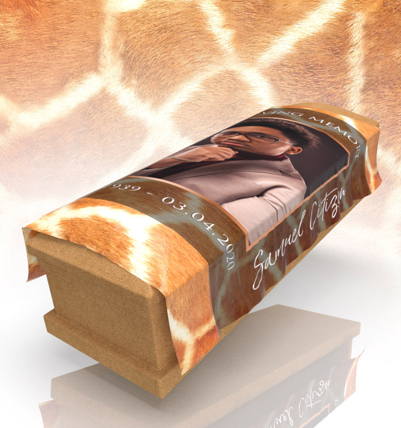 Giraffe Print Coffin Cover – Shining Life - Memories are Forever