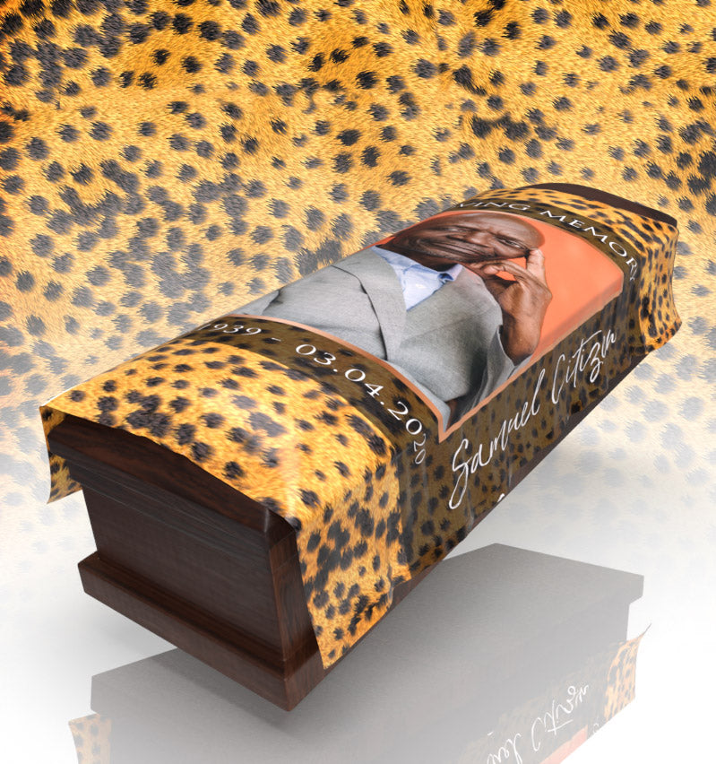 Cheetah Print Coffin Cover – Shining Life - Memories are Forever