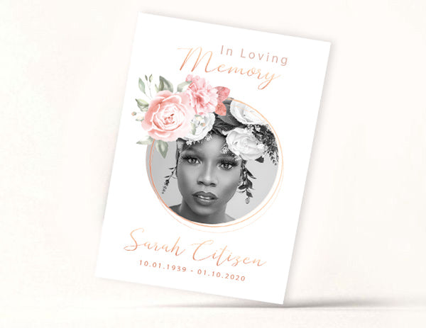 Floral Memoriam Card 7 – Shining Life - Memories are Forever